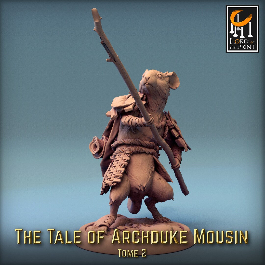 Mousefolk Fighter Dnd Miniatures Compatible With 28mm 32mm Fantasy ...