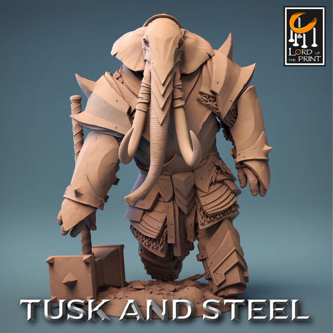 Loxodon Elephant Folk V3 Dnd Miniatures Compatible With 28mm 32mm ...