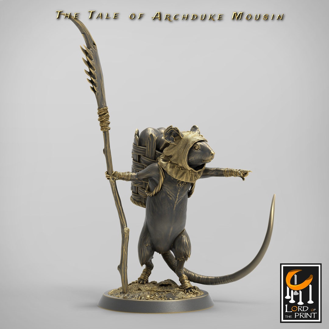 Mousefolk Paladin Ranger V10 Premium Dnd Miniature Mini Ratfolk Mouse ...