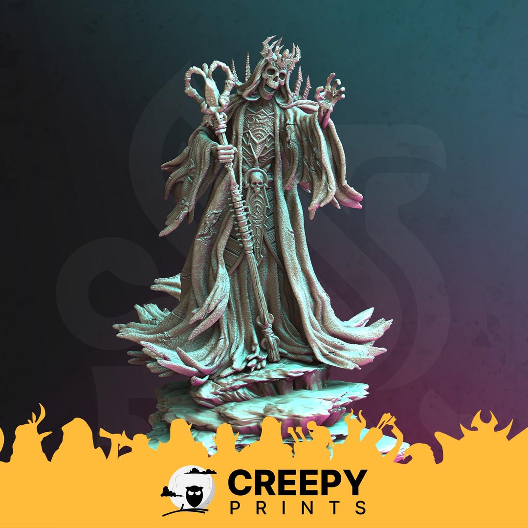 Undead Necromancer Lich Dnd Miniatures Compatible With 28mm 32mm ...