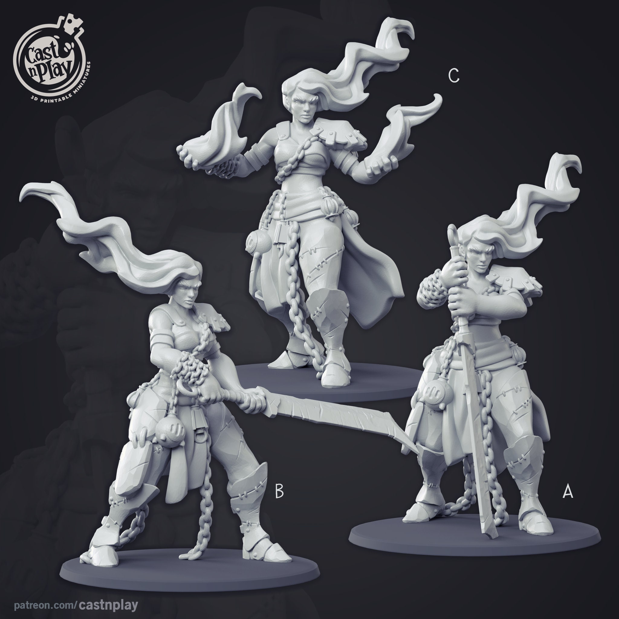 Female Fire Giant Dnd Miniatures Compatible With 28mm 32mm Fantasy ...