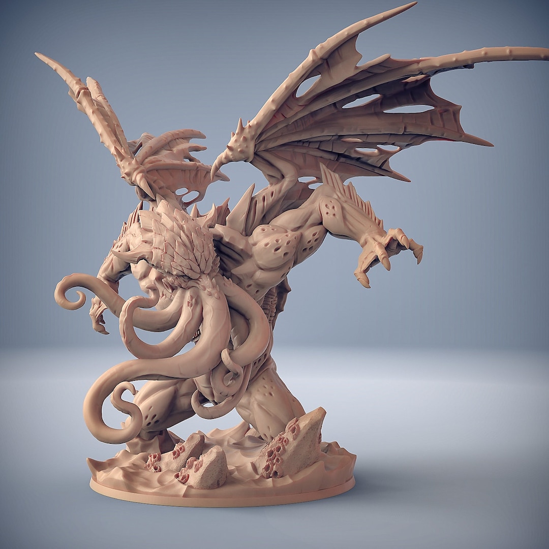 Cthulhu Cthulu Dnd Miniatures Compatible With 28mm 32mm Tabletop ...