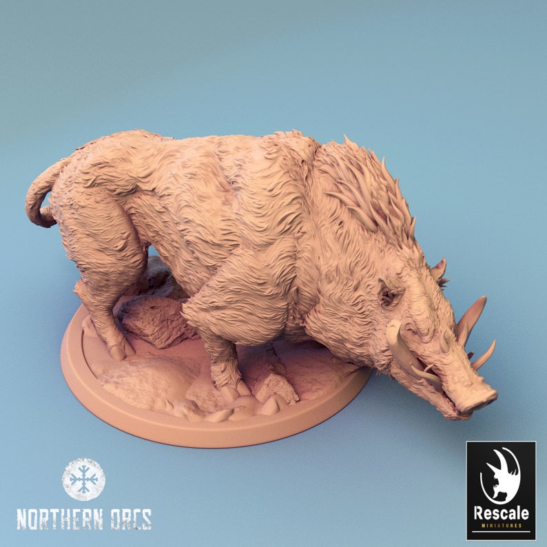 Boar Miniature V2 Dnd Miniatures Compatible With 28mm 32mm Fantasy ...