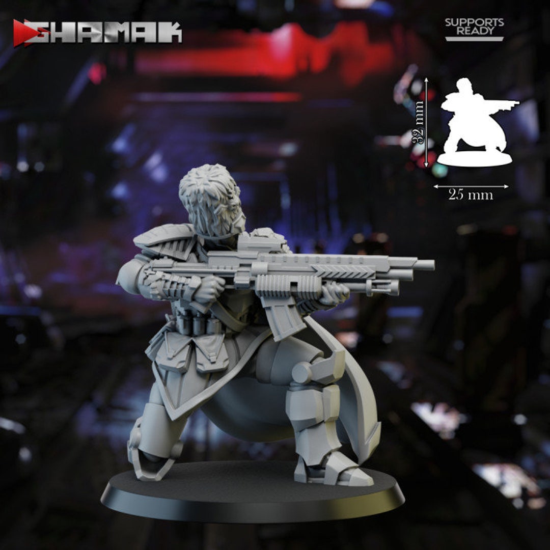 Sergeant Fighter V5 Dnd Miniatures Compatible With 28mm 32mm Fantasy ...