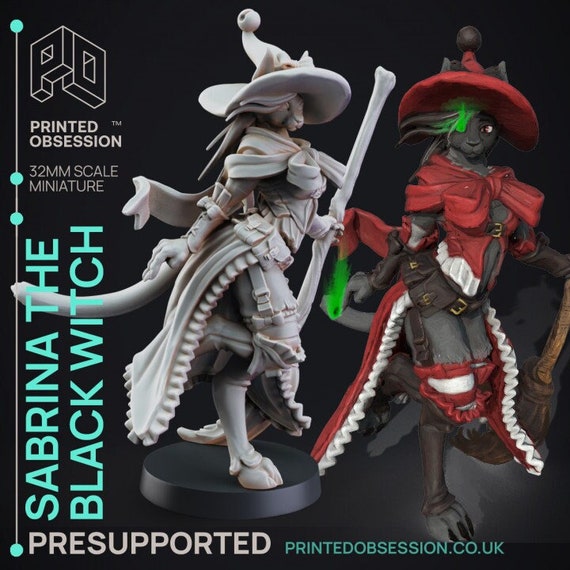 Tabaxi Witch Premium 3D Printed Miniatures 28mm 32mm to - Etsy