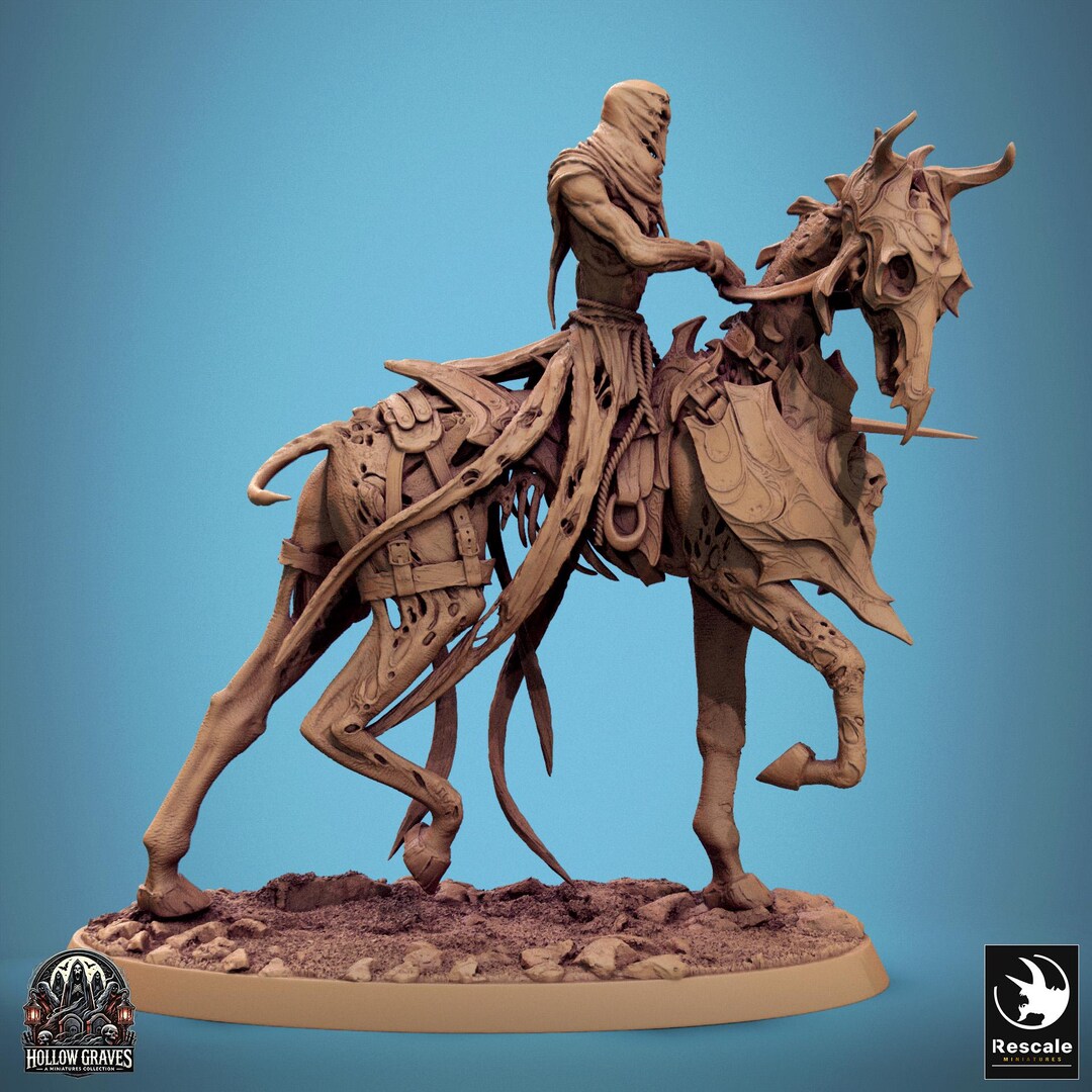 Wraith on Nightmare V8 Dnd Miniatures Compatible With 28mm 32mm Fantasy ...