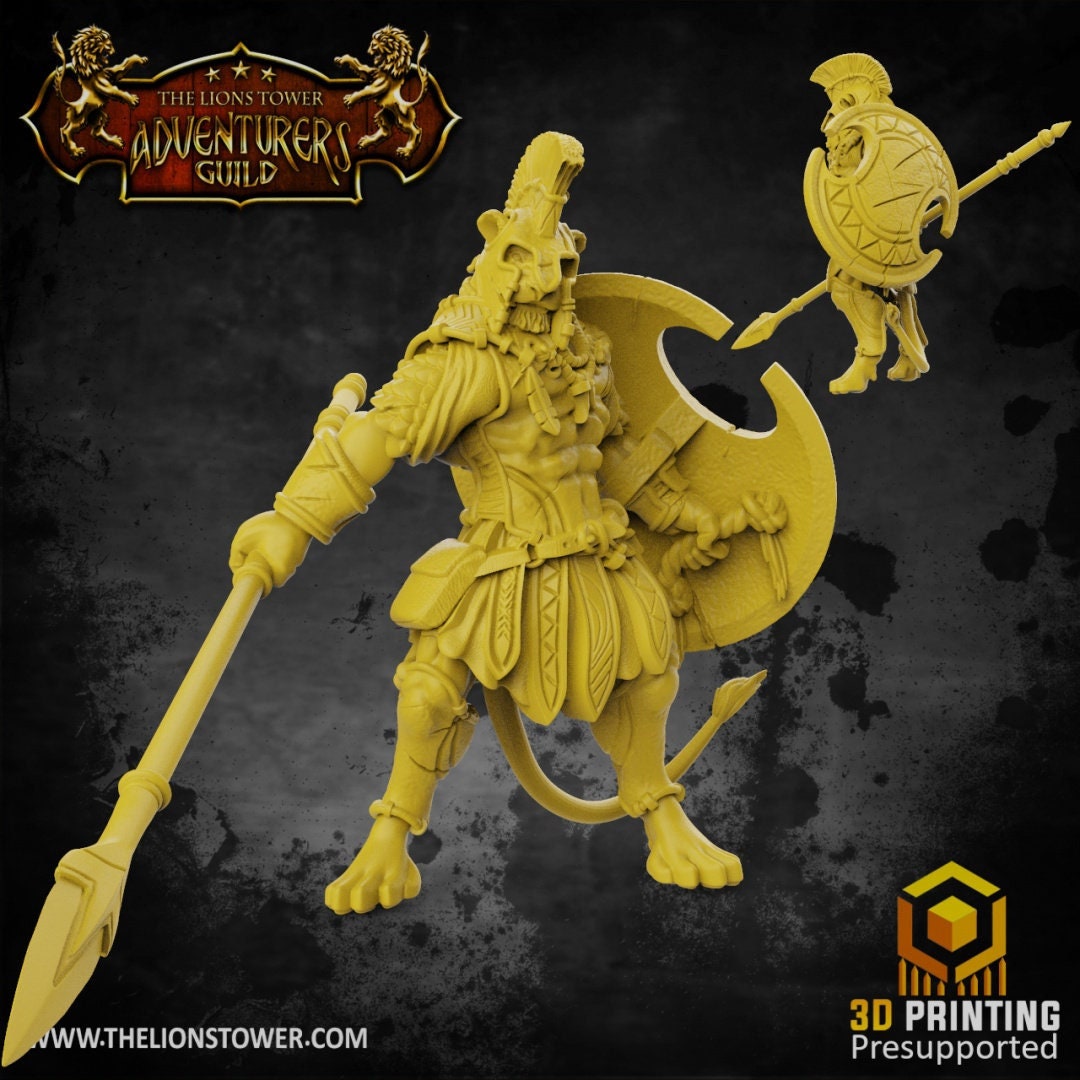 Agathion Leonin Paladin V4 Dnd Miniature Mini Warrior | Resin 3D ...