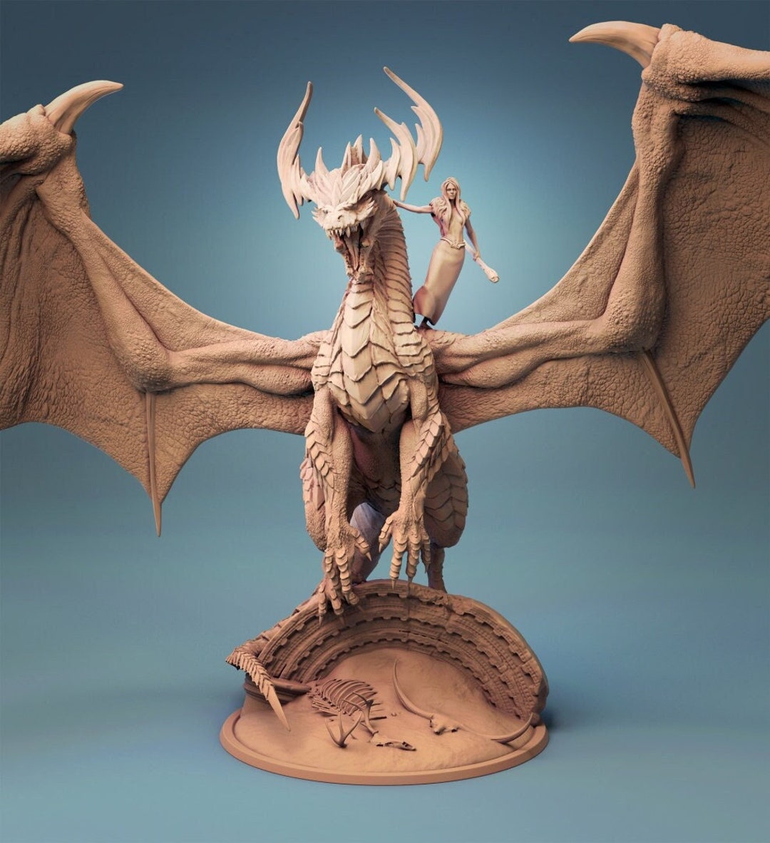 Ancient Dragon Dnd Miniatures Compatible With 28mm 32mm Tabletop ...