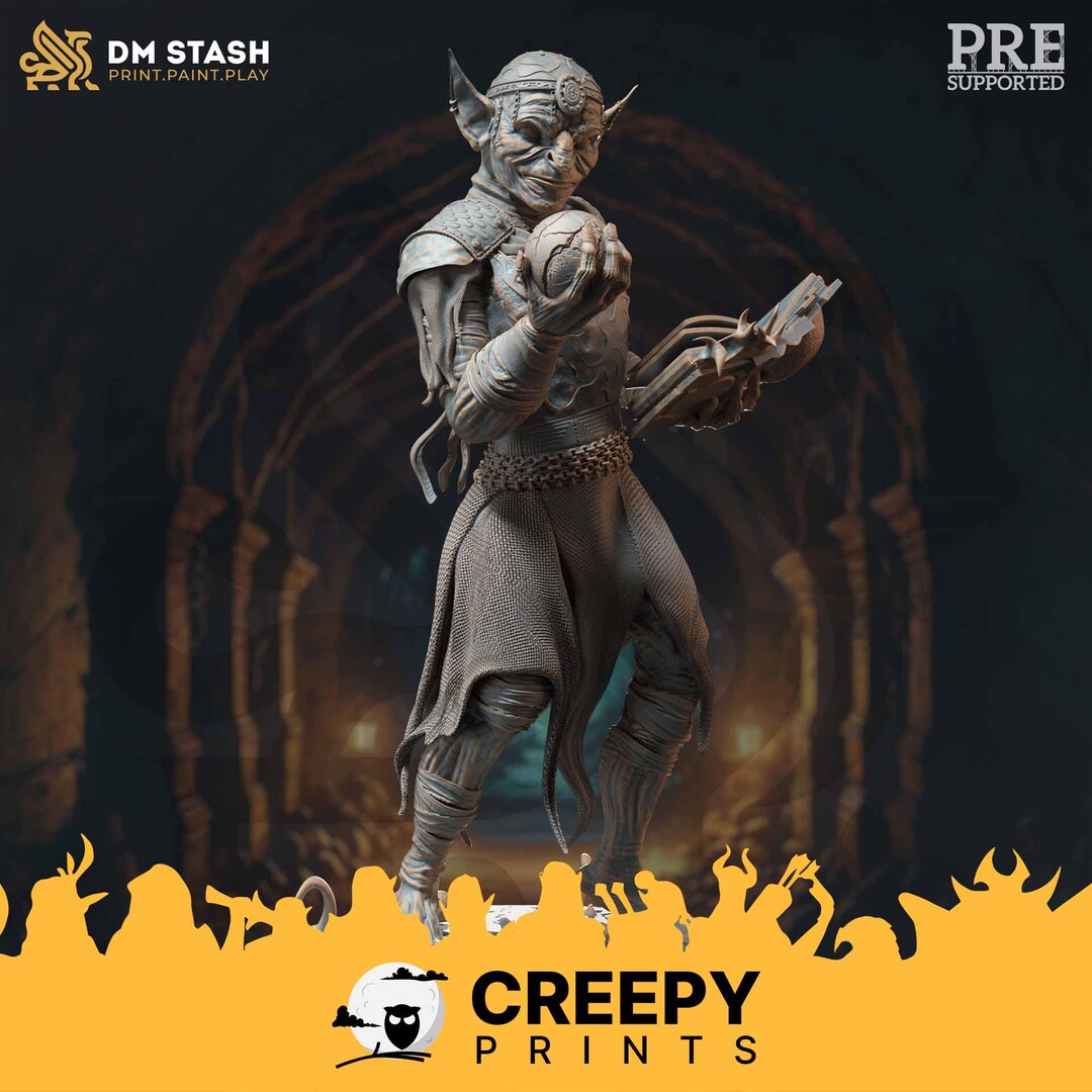 Goblin Mage Dnd Miniatures Compatible With 28mm 32mm Tabletop Fantasy ...
