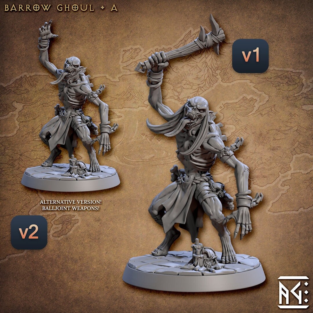 Ghoul Undead Skeleton Necromancer A Premium Dnd Miniature Mini Sanded ...