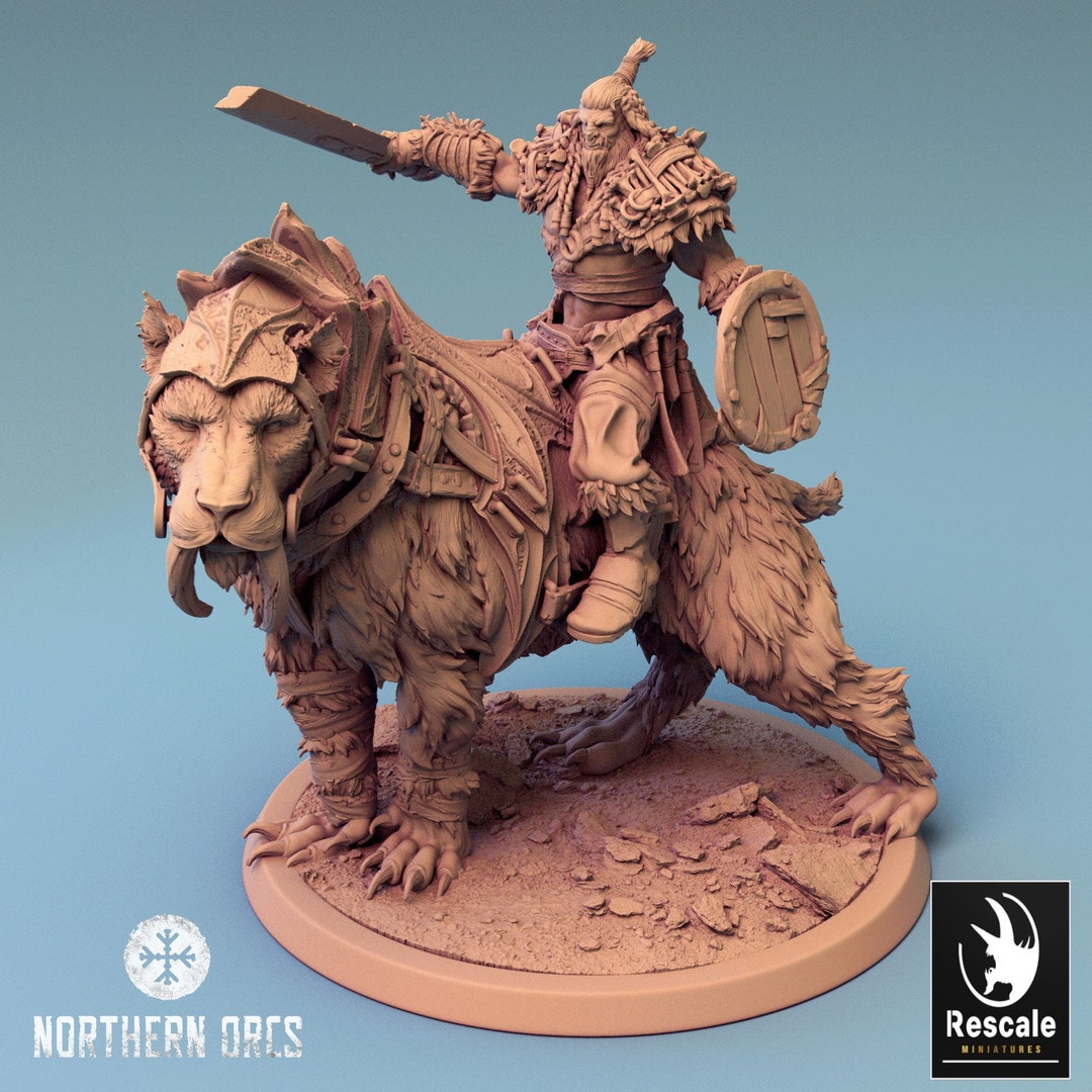 Orc Barbarian Warchief Sabertooth Armored Rider V6 Premium Dnd ...