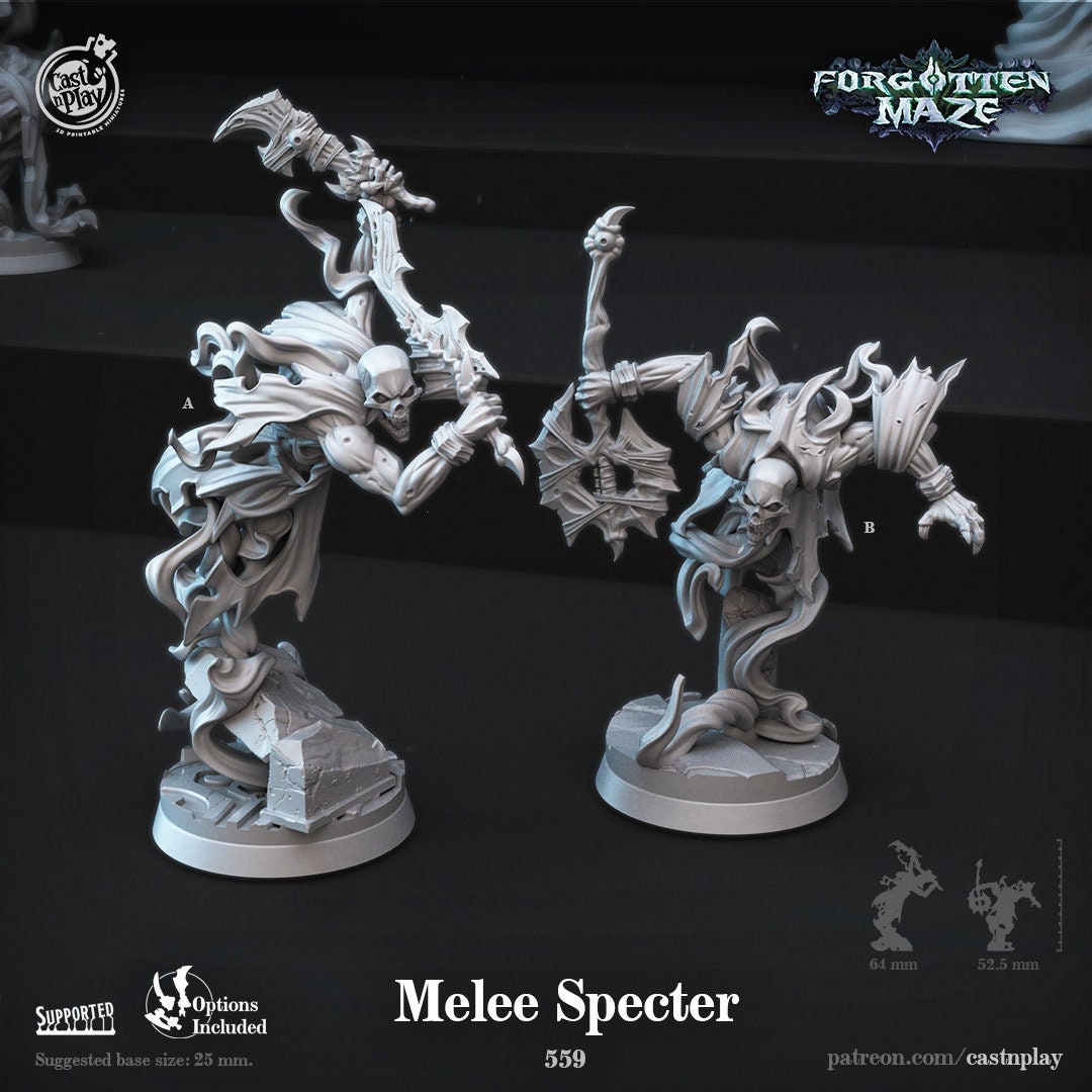 Skeleton Specter Warrior Spirits Revenant Premium Dnd Miniature Mini ...