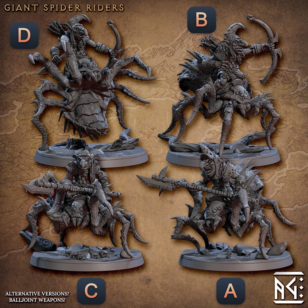 Goblin Riders V1 Premium Dnd Miniature Mini Archer Ranger Warrior ...