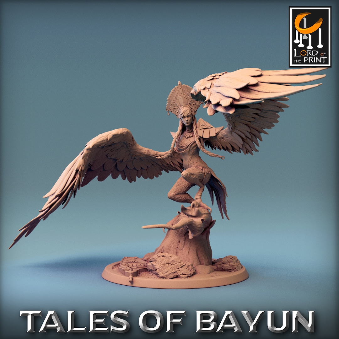 Female Harpy V7 Premium Dnd Miniature Mini Fighter Warrior Resin 3D ...