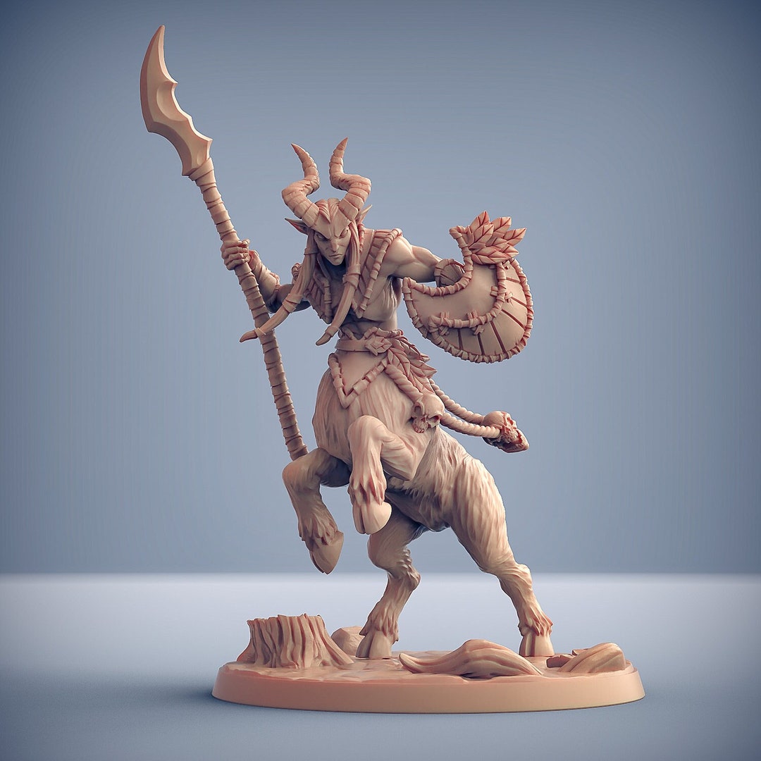 Satyr Centaur B Premium Dnd Miniature Mini | Warrior Fighter | Resin 3D ...