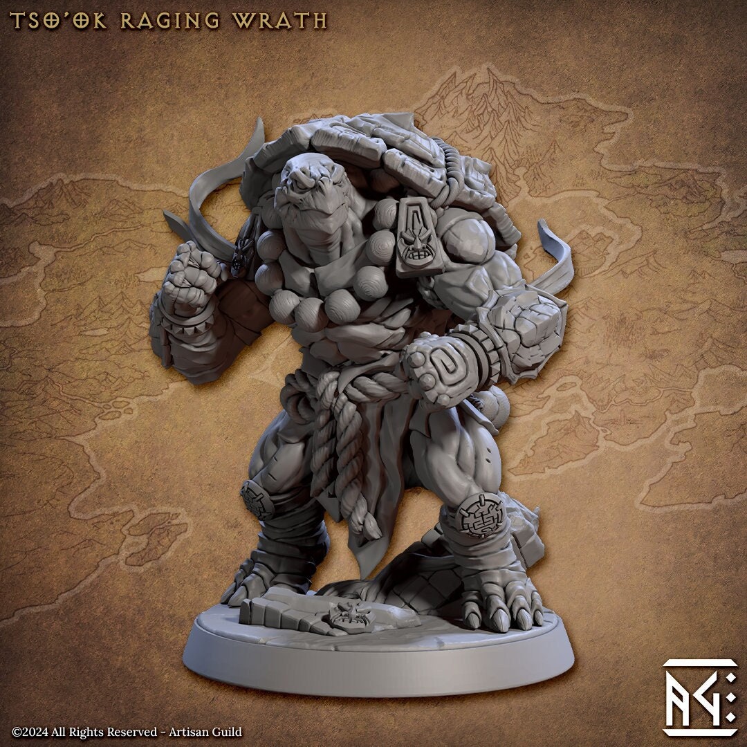 Turtle Tortle Pirate Barbarian Dnd Miniatures Compatible With 28mm 32mm ...