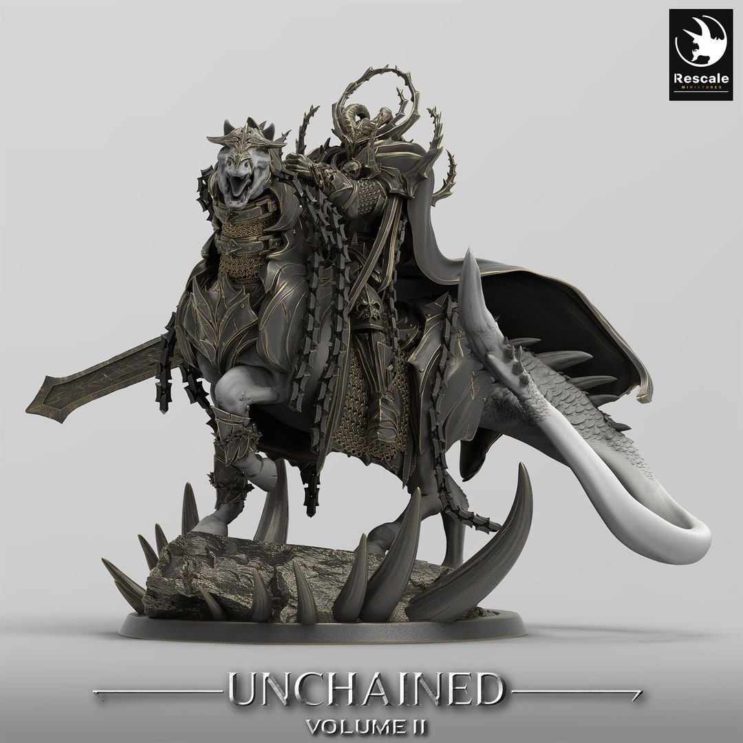 Mounted Paladin Knight Dnd Miniatures Compatible With 28mm 32mm TTRPG ...