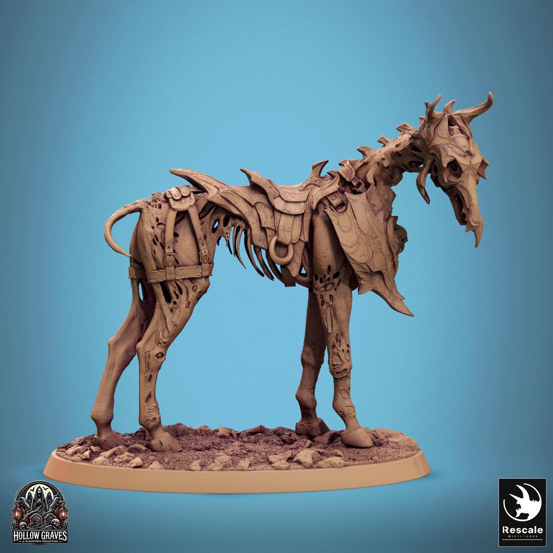 Nightmare Hell Steed Undead Horse V3 Premium Dnd Miniature Mini Figure ...