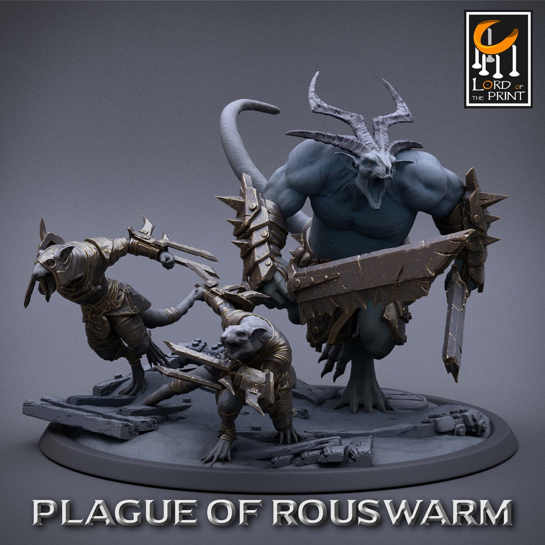 Heavy Ratfolks Premium Dnd Miniature Mini Rat Folk Mousefolk Mouse Folk ...