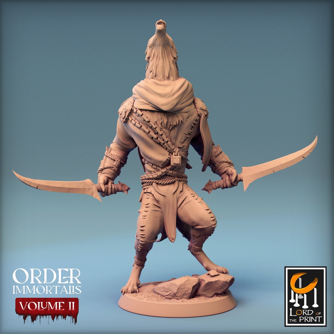 Werewolf Warrior V8 Premium Dnd Mini Miniature 28mm 32mm to 100mm ...
