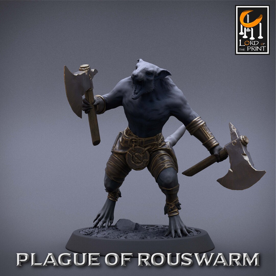 Ratfolk Paladin V8 Premium Dnd Miniature Mini Rat Folk Mousefolk Mouse ...
