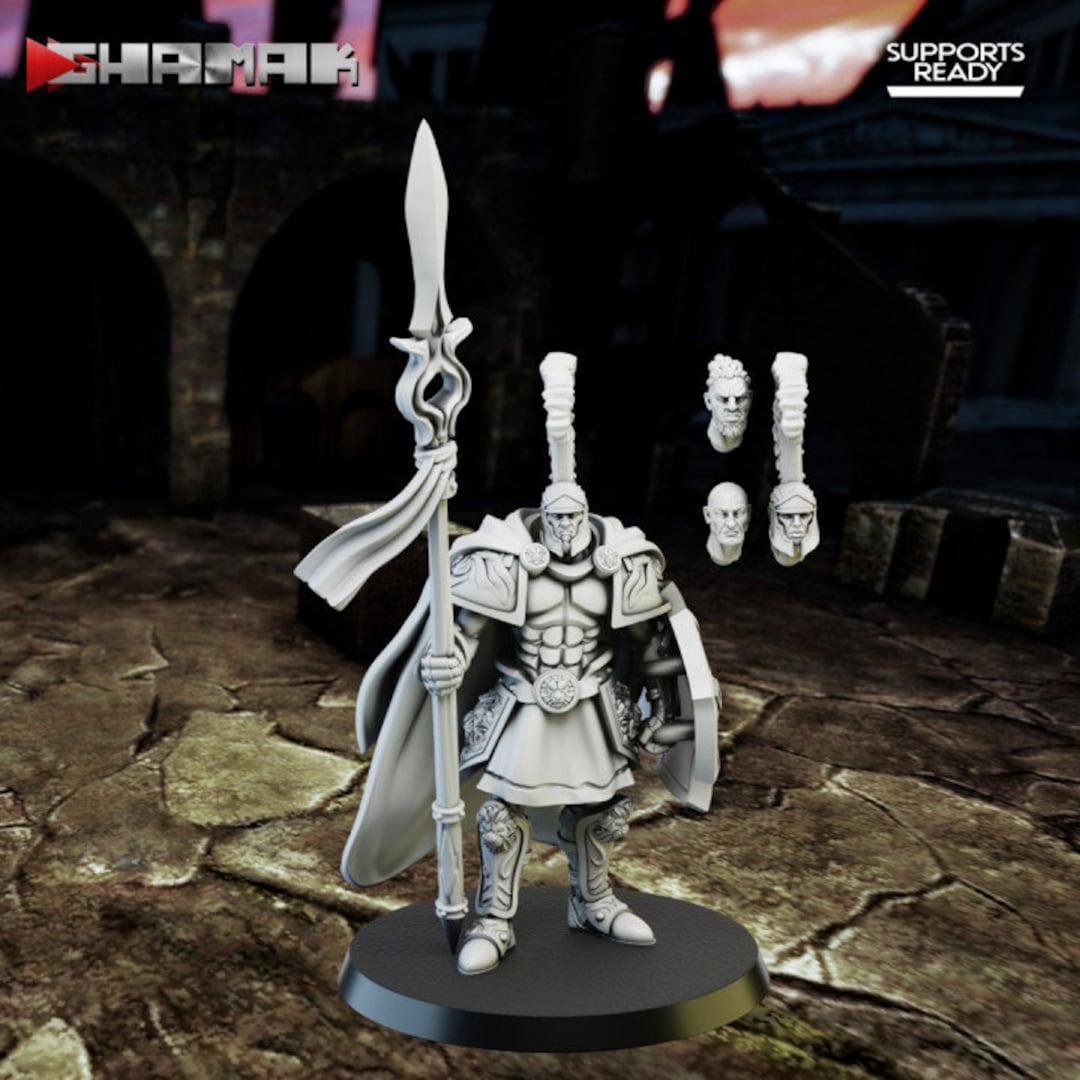 Spartan Paladin Warrior Spearman V3 Premium Dnd Miniature Mini | 28mm ...