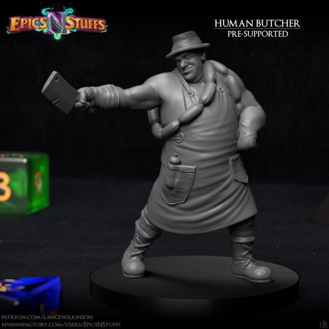 Human Butcher V2 | Premium 3D Printed Tabletop Miniatures 28mm 32mm to ...