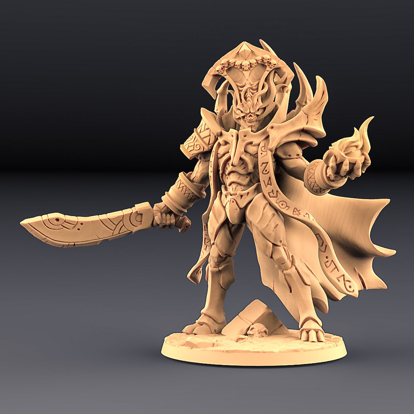 Undead King V1 Premium 3D Printed Fantasy Tabletop Miniature - Etsy