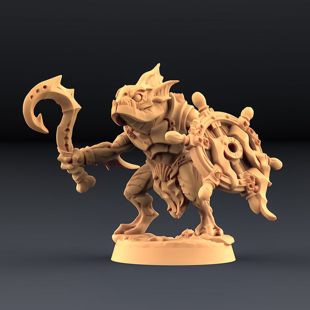 Fishfolk Merfolk 4 Dnd Miniatures Compatible With 28mm 32mm Fantasy ...