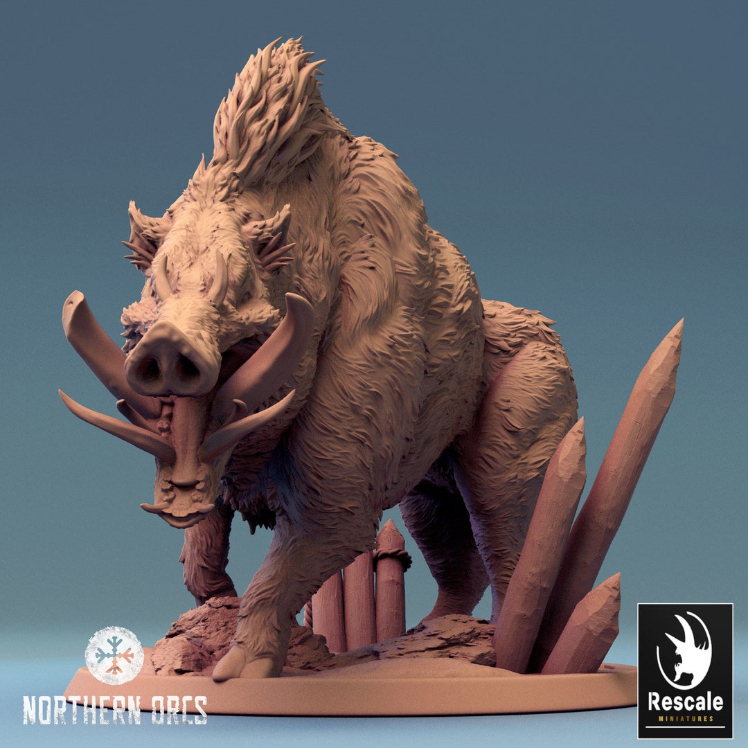 Boar Miniature V8 Premium Dnd Miniature Mini | Resin 3D Printed | 28mm ...