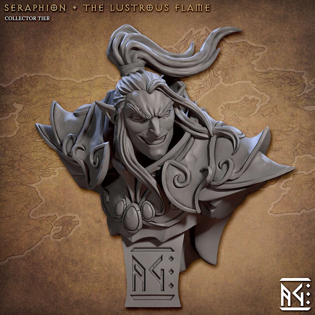 Dark Elf Bust Statue Dnd Miniatures Compatible With 28mm 32mm Fantasy ...