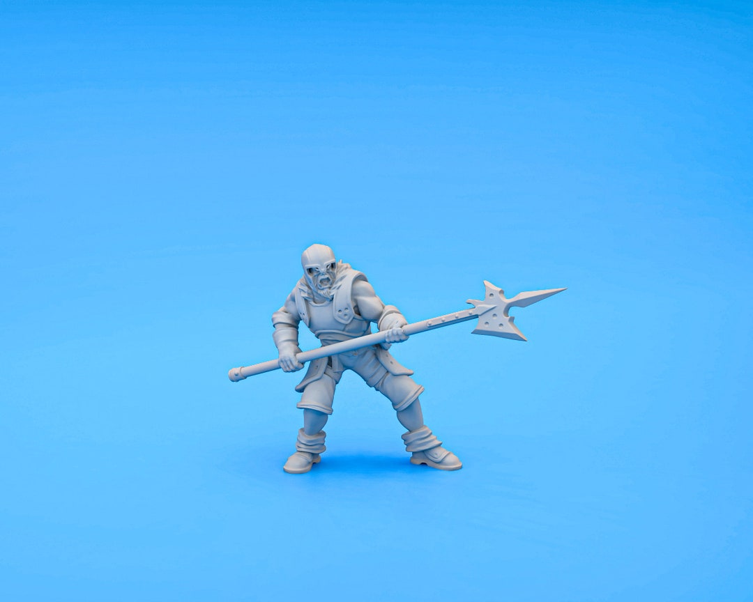 Pikeman Halberdier V2 Premium Dnd Miniature Mini Warrior Resin 3D ...