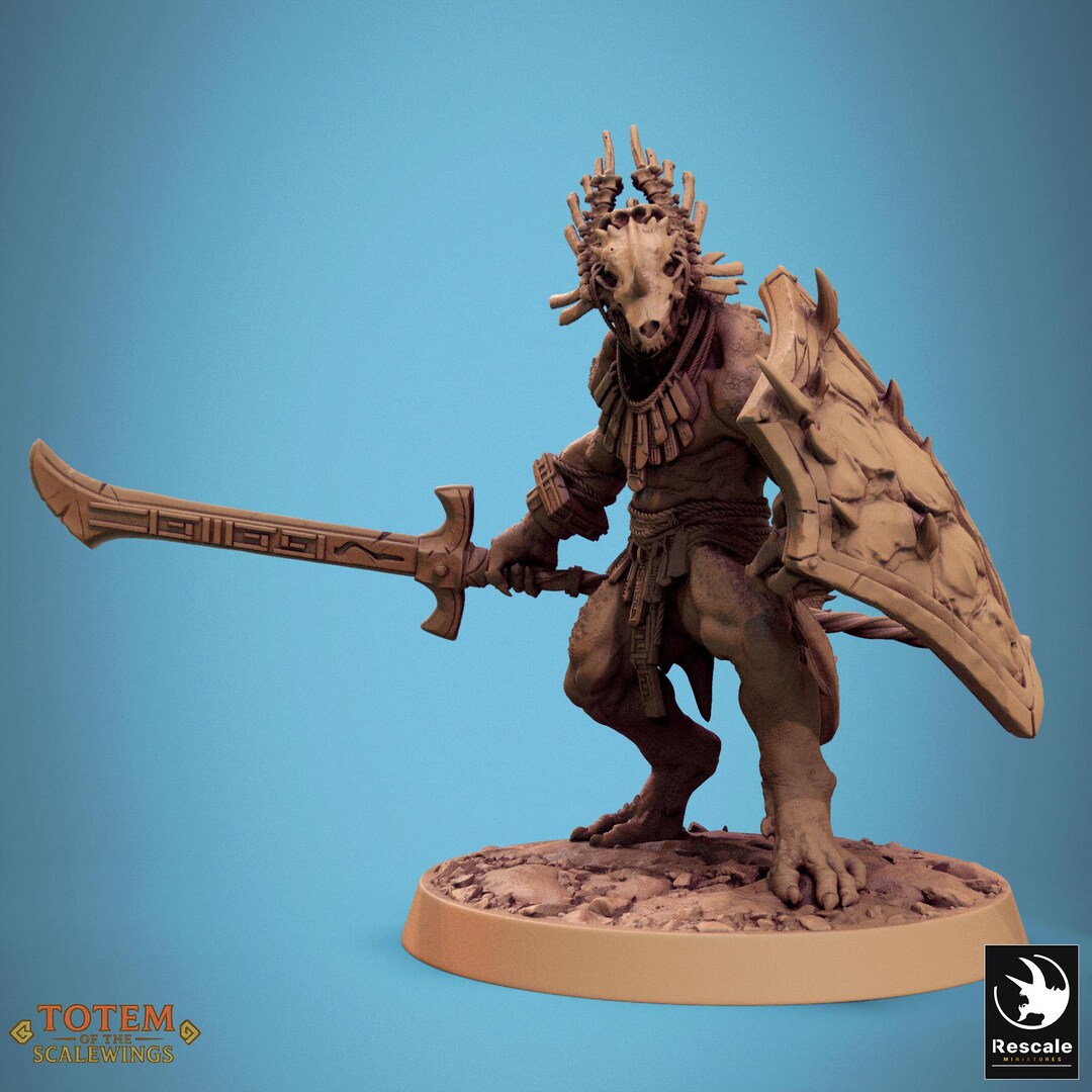 Lizardfolk Lizardman V8 Dnd Miniatures Compatible With 28mm 32mm ...
