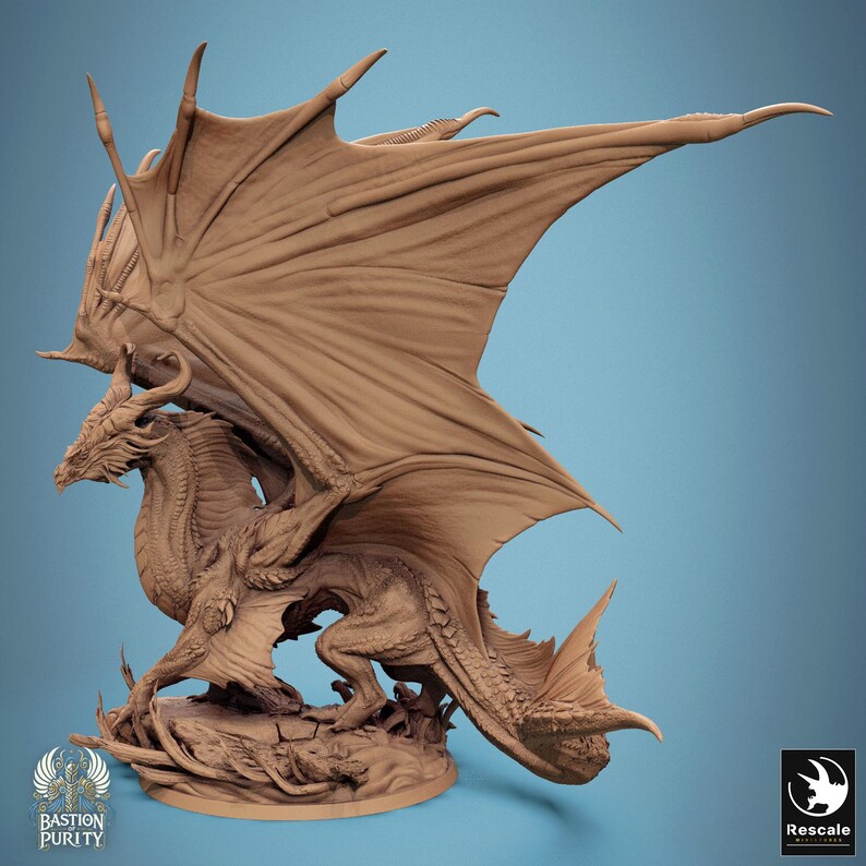 Ancient Bronze Dragon V2 Dnd Miniatures Compatible With 28mm 32mm ...
