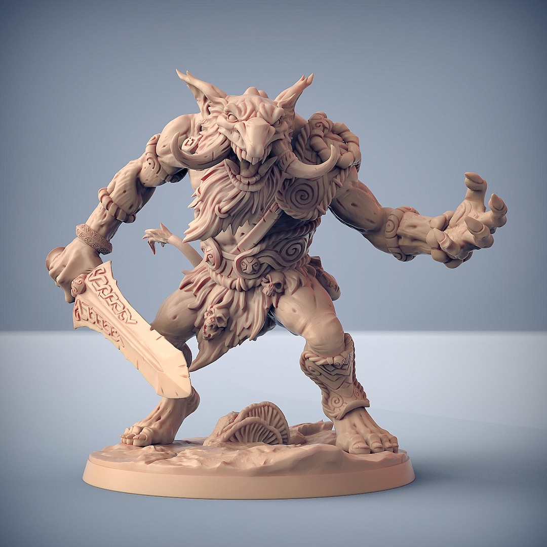 Troll Hunter A Premium Dnd Miniature Mini 28mm 32mm up to 100mm ...