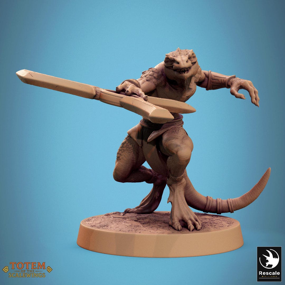 Lizardfolk Lizardman Murkborn V4 Dnd Miniatures Compatible With 28mm ...
