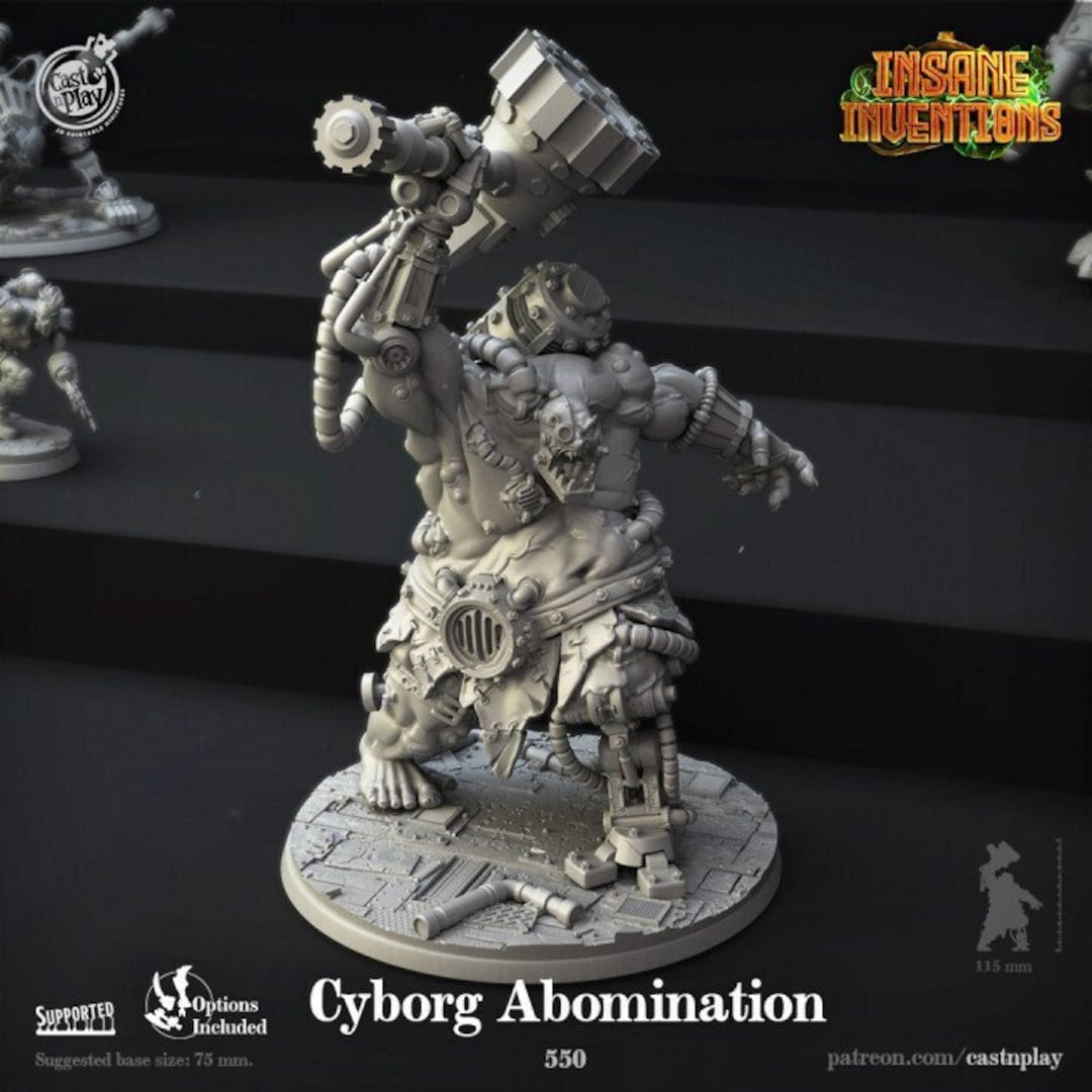 Cyborg Abomination Monster Brute Premium Dnd Miniature Mini Sanded ...