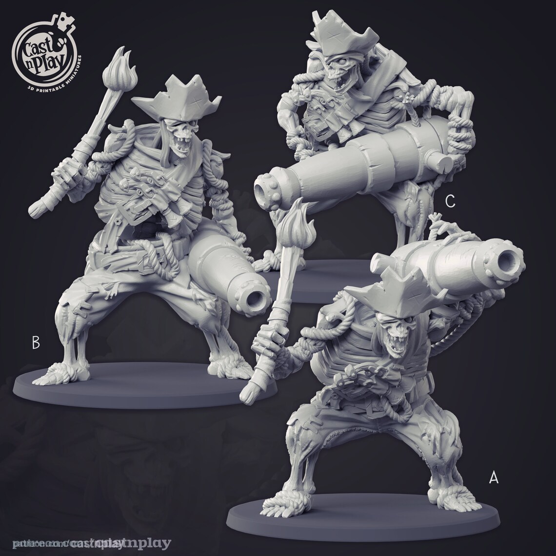 Undead Skeleton Pirate Premium 3D Printed Fantasy Tabletop - Etsy