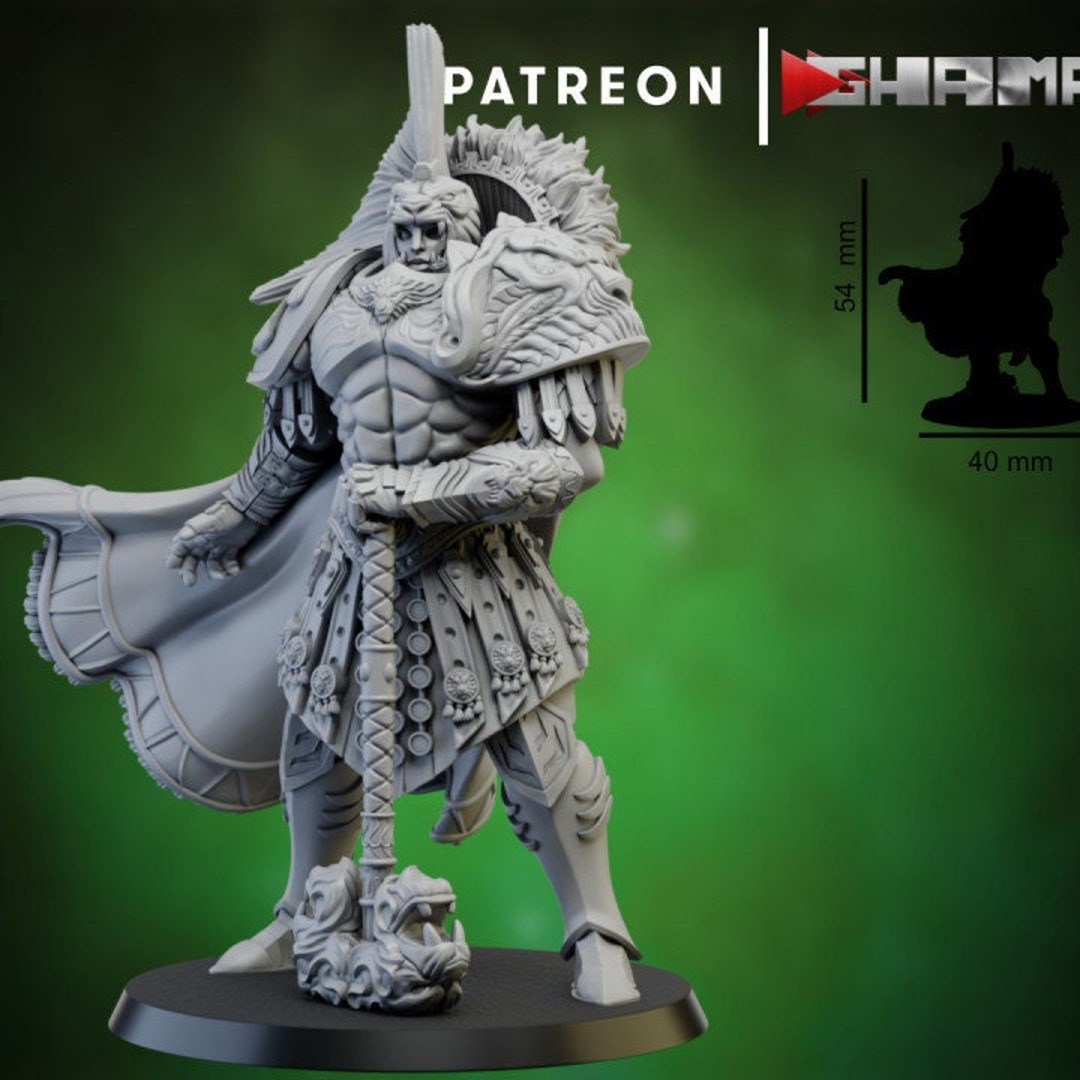 Spartan Leaderpremium Dnd Miniature Mini | 28mm 32mm to 100mm | Resin ...