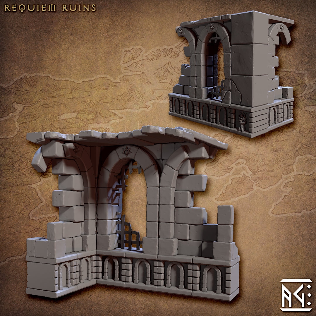 Castle Ruins Premium Dnd Decor Terrain 28mm 32mm | City Town Building ...
