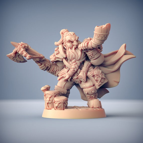 Dwarf Warrior Hornblower Premium 3D Printed Tabletop - Etsy
