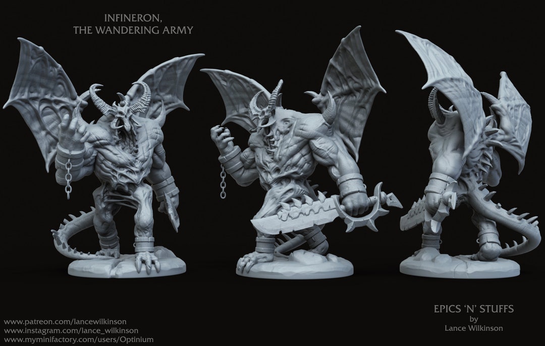 Infineron Demon | Premium 3D Printed Tabletop Miniatures 28mm 32mm to ...