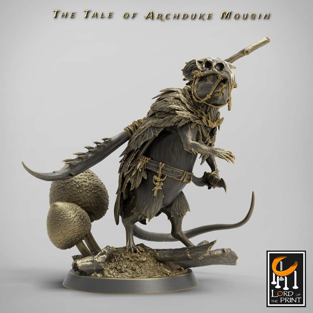 Mousefolk Paladin Ranger V8 Premium Dnd Miniature Mini Ratfolk Mouse ...