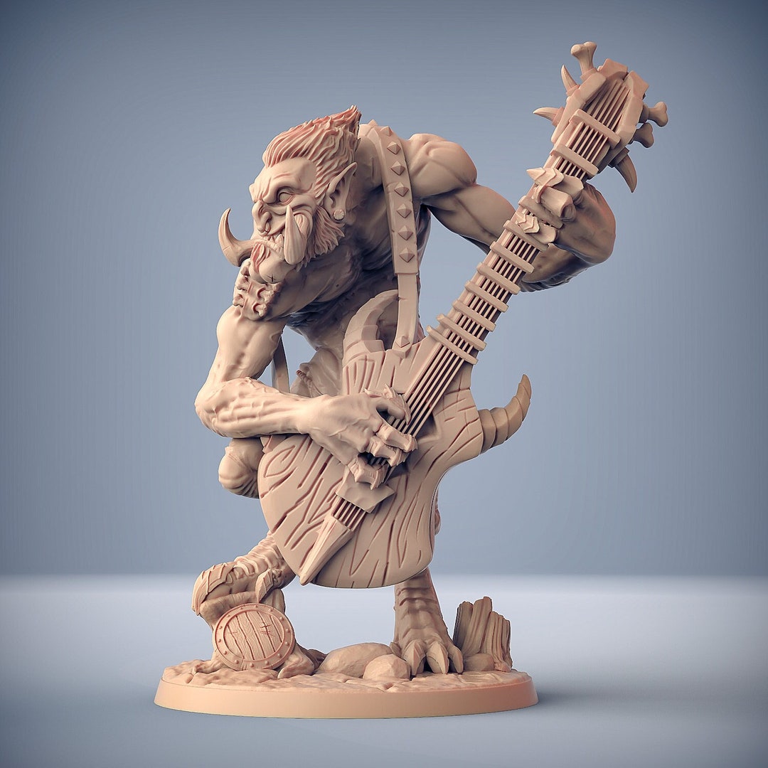Troll Bard C Premium Dnd Miniature Mini Figure Figurine Sanded & Primed ...