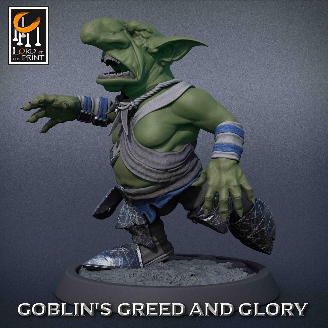 Goblin Warrior V5 Premium Dnd Miniature Mini Sanded & Primed 28mm 32mm ...