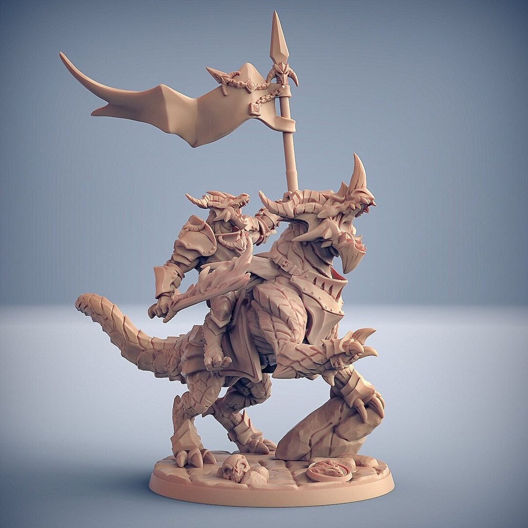 Dragonborn Paladin Knight Rider B Dnd Miniatures Compatible With 28mm ...