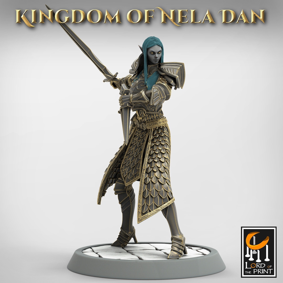 Female Elf Paladin Knight V22 Premium Dnd Miniature Mini Fighter ...