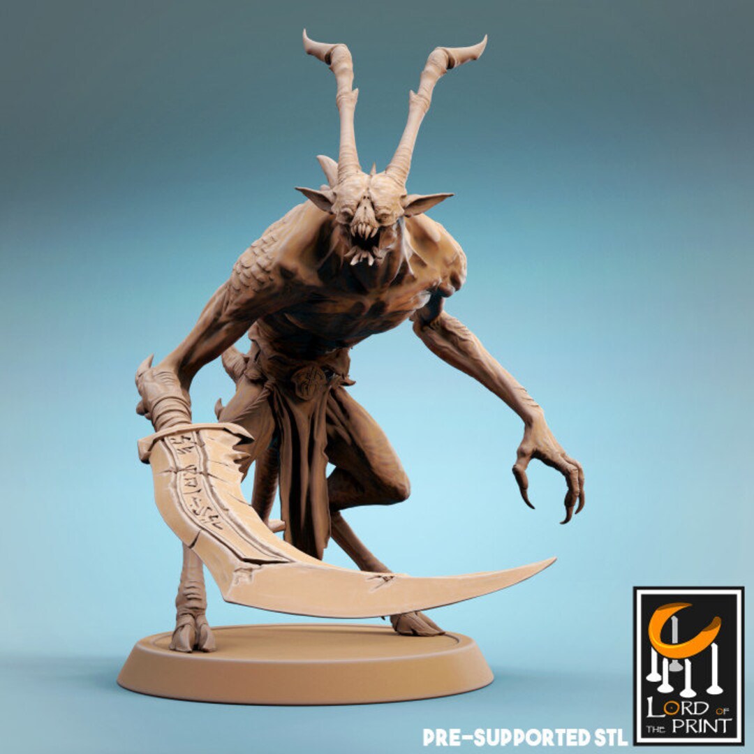 Demon Infernum Soldier V12 Dnd Miniatures Compatible With 28mm 32mm ...