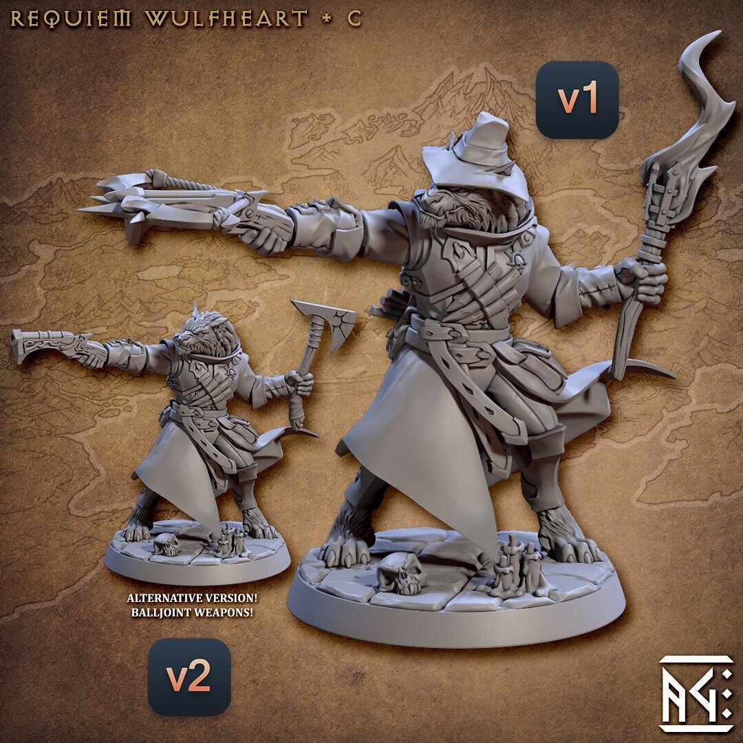 Werewolf Shooter Premium Dnd Mini Miniature 28mm 32mm to 100mm | Demon ...