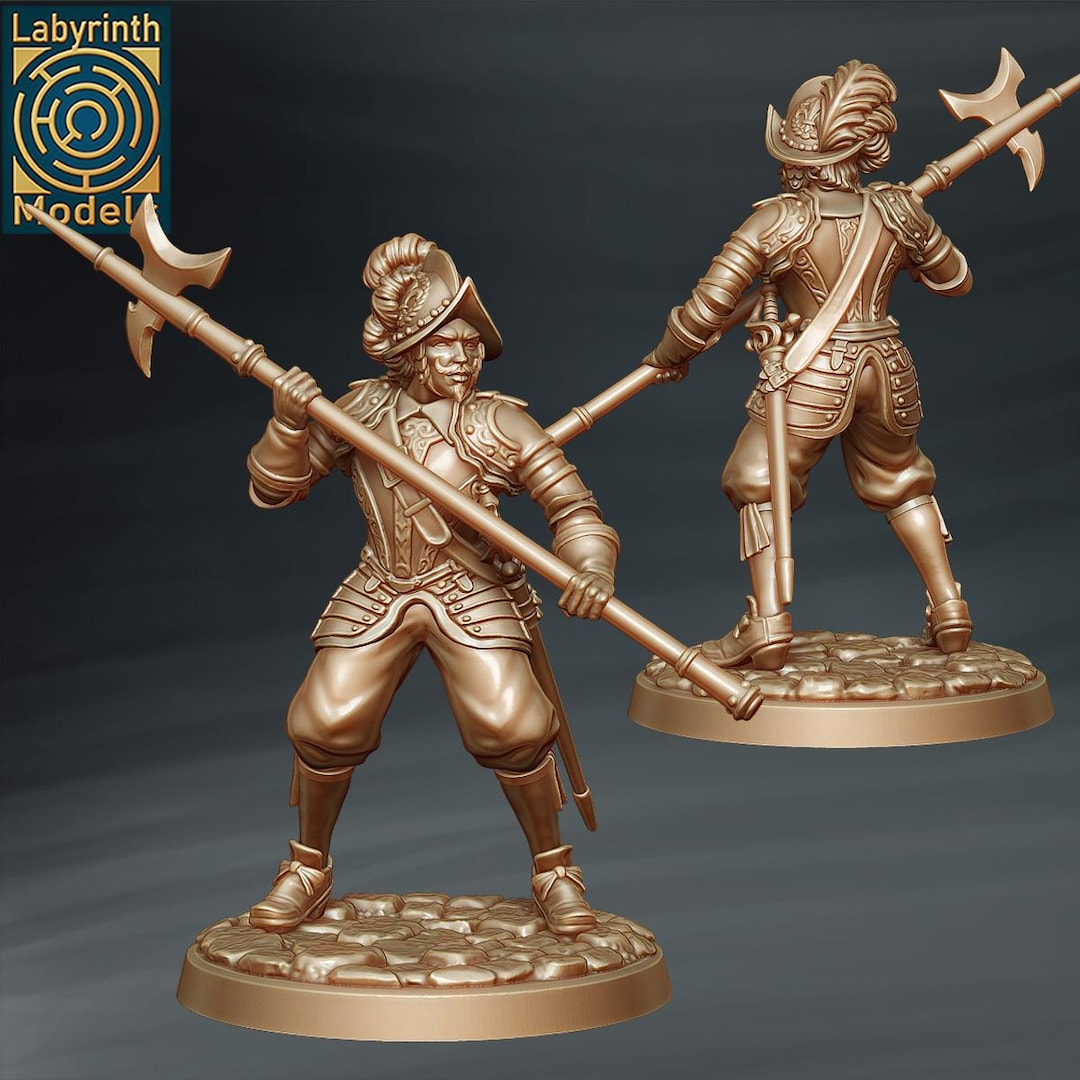 Guard Knight Fighter V4 Dnd Miniatures Compatible With 28mm 32mm ...